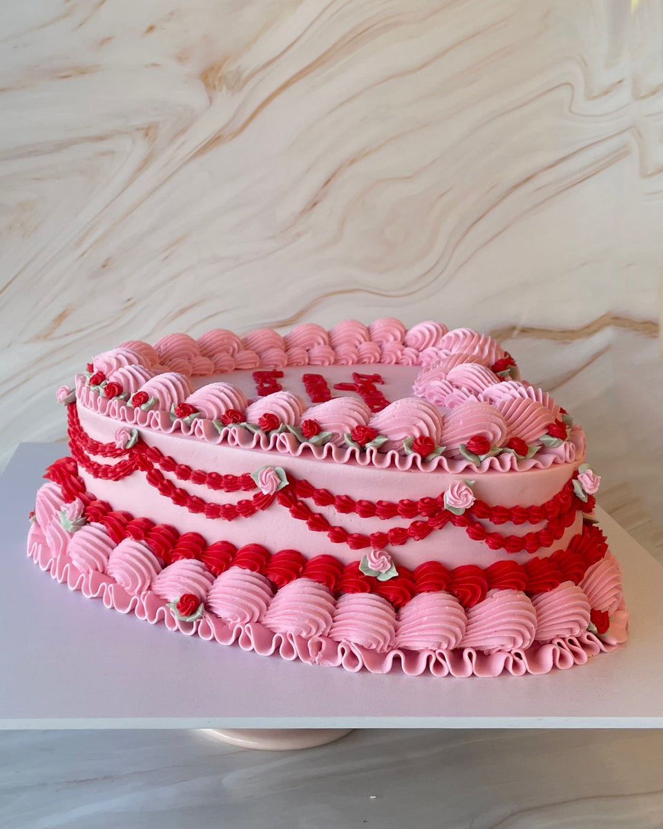 Ring Around the Roses Heart Vintage Cake - Sydney Cake Delivery - Flour ...